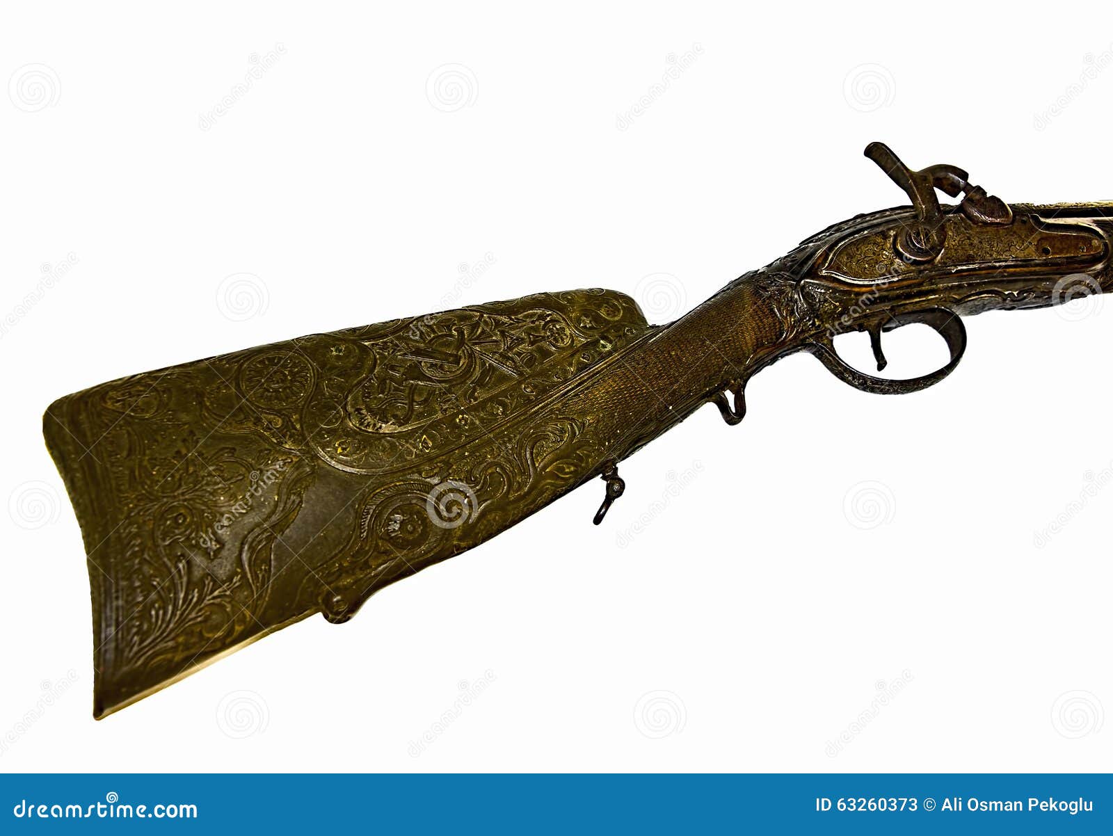 Antique Rifle Handle Processing Stock Image - Image of isolated, arms ...