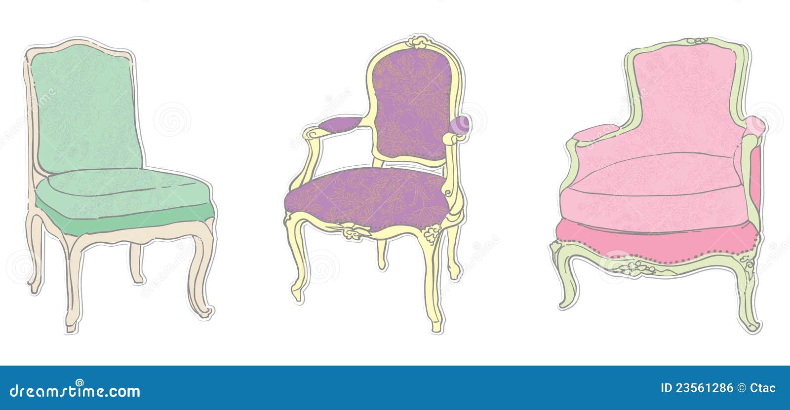 Rococo History Period Clothes And Furniture Vector | CartoonDealer.com ...