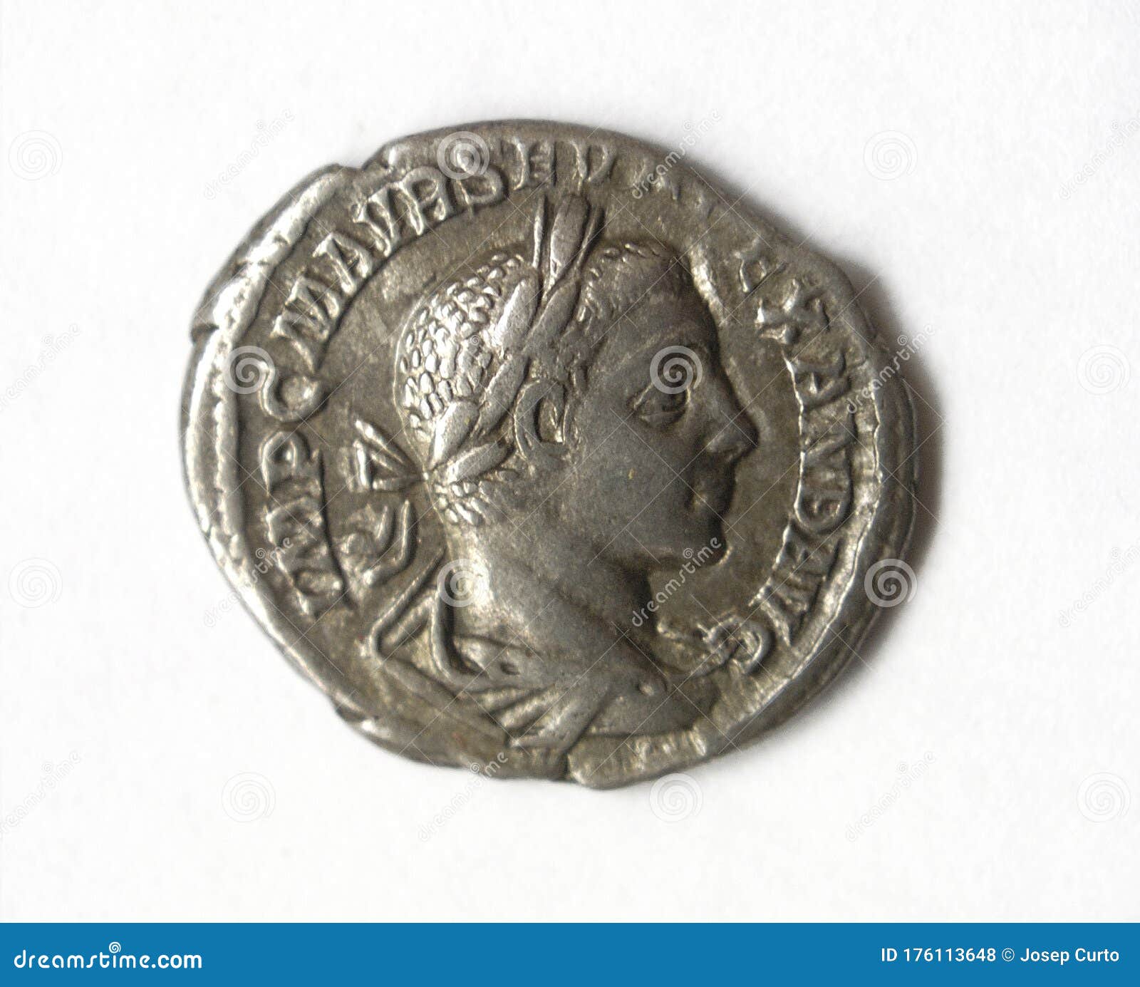 Antique roman coin stock photo. Image of isolated, currency - 176113648