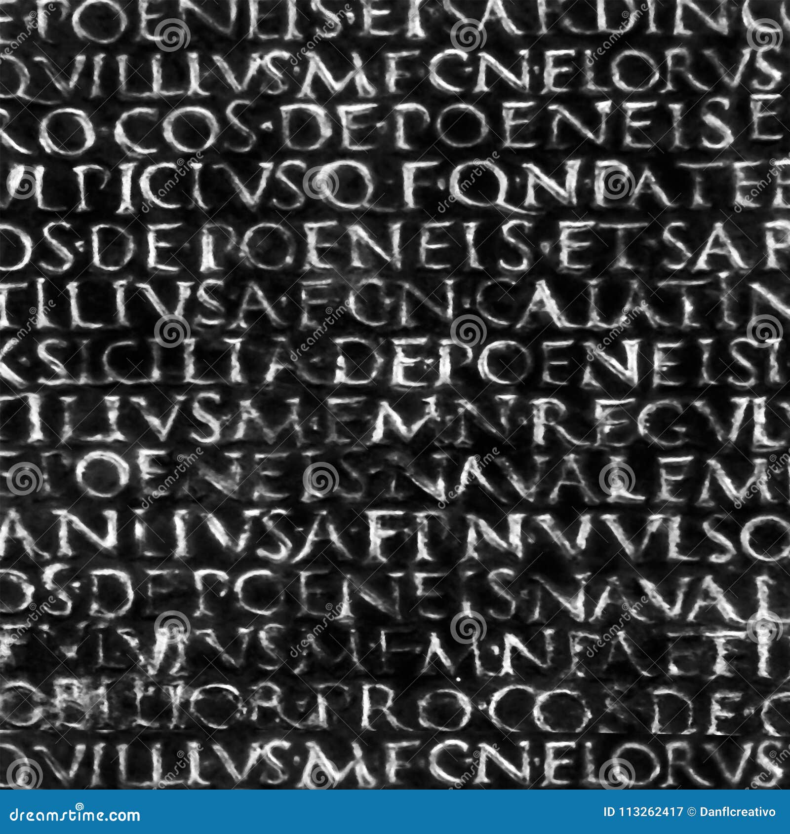 Antique Roman Typographic Pattern Stock Image - Image of letters, white ...