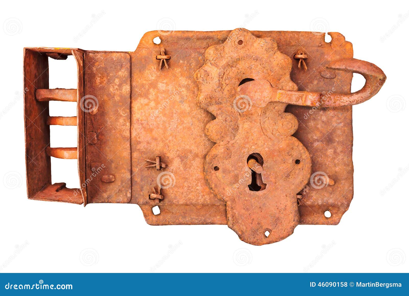 Antique Rusted Lock Isolated on White Stock Photo - Image of historical ...