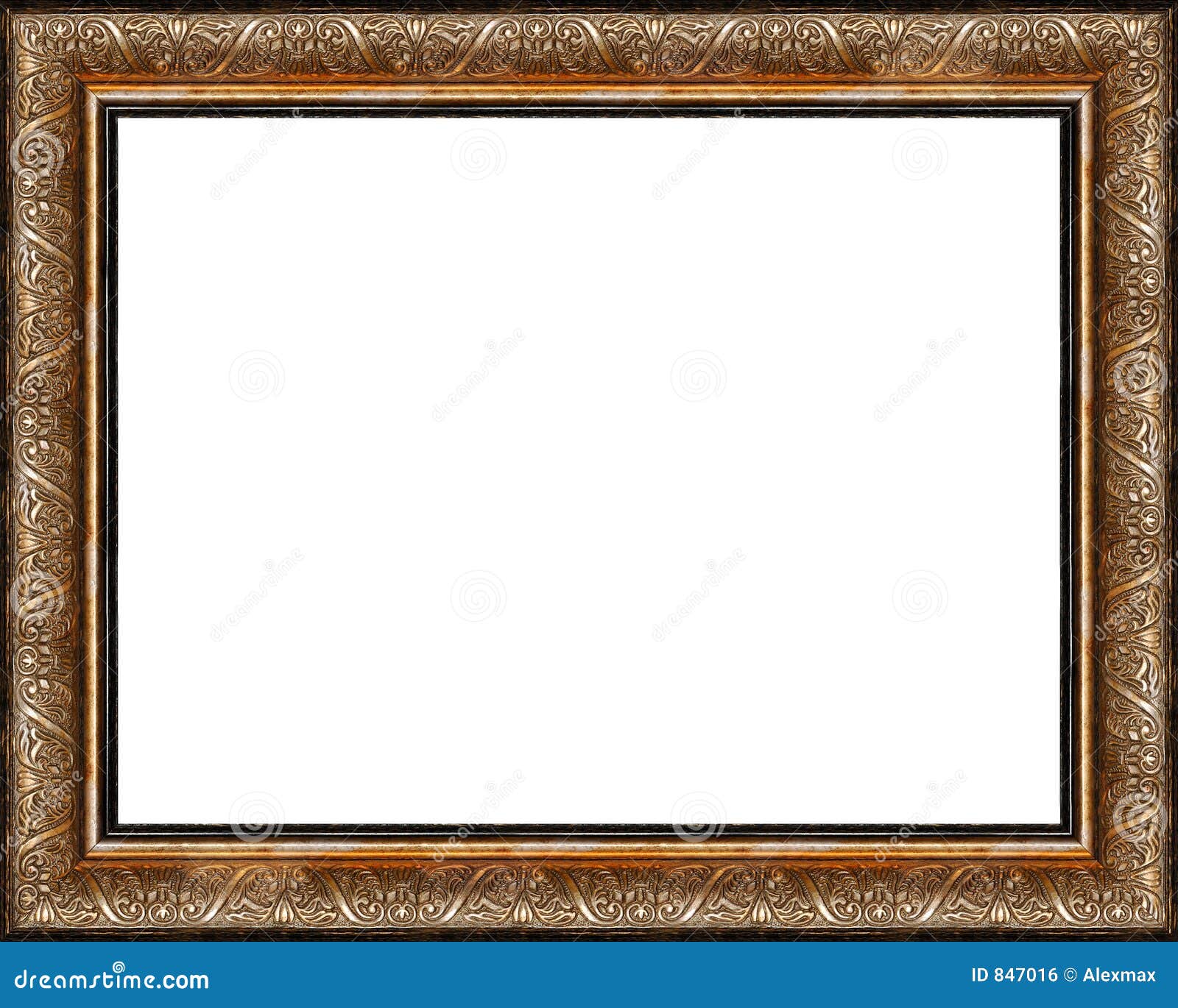Antique Rustic Dark Golden Picture Frame Isolated Stock Photo - Image ...