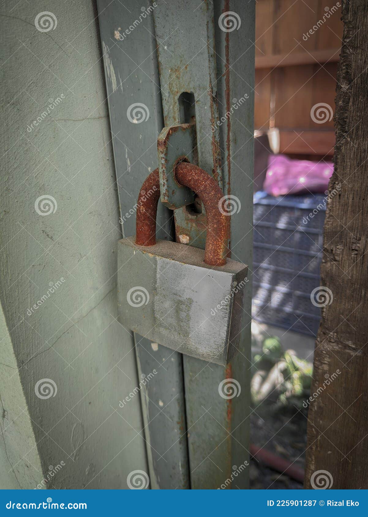 Antique rustic padlock stock image. Image of furniture - 225901287