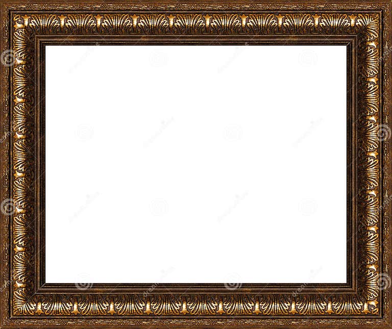 Antique Rustic Picture Frame Isolated Stock Image - Image of grungy ...
