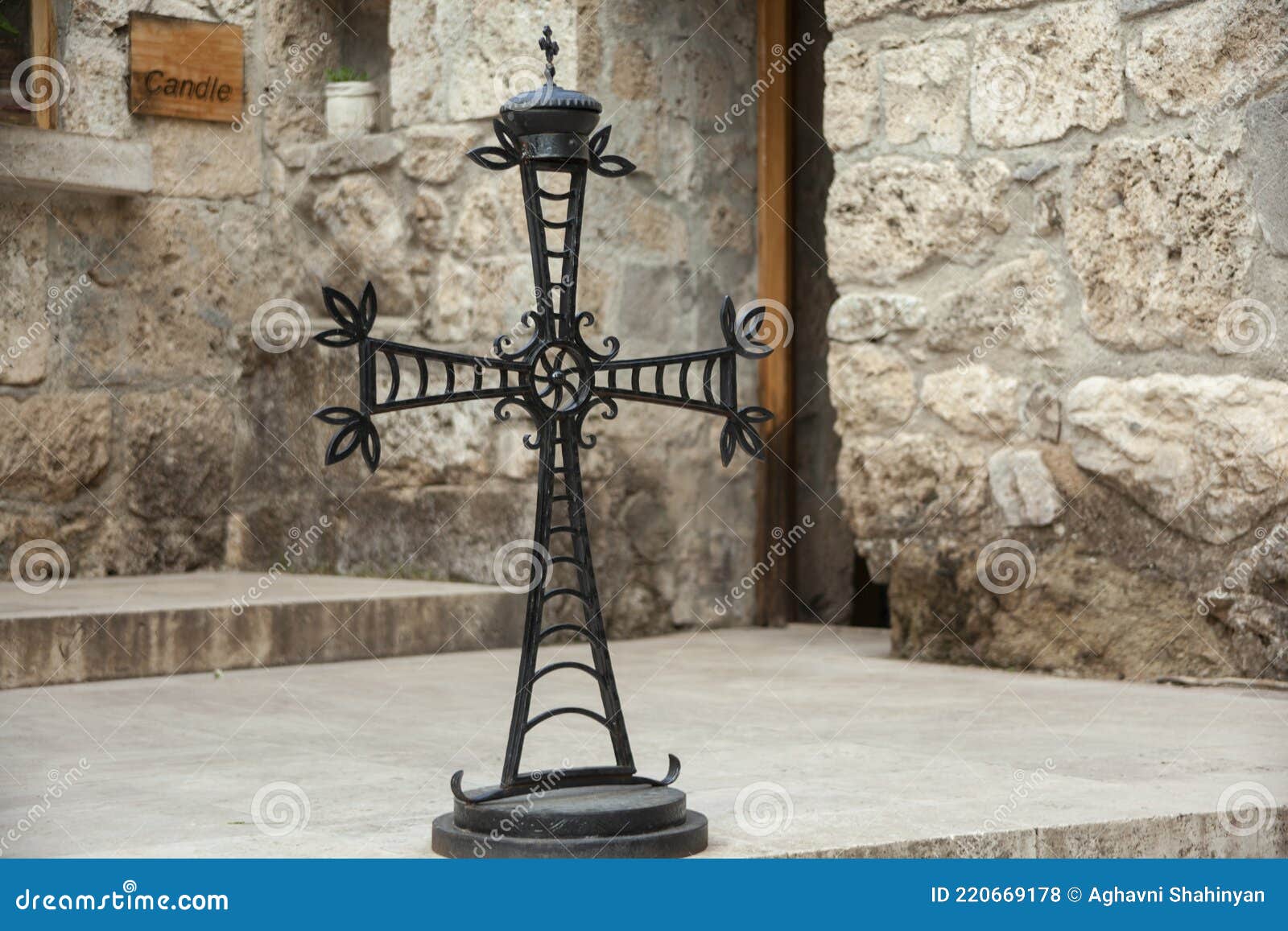 Antique Rusty Decorative Iron Cross Stock Photo - Image of metallic ...