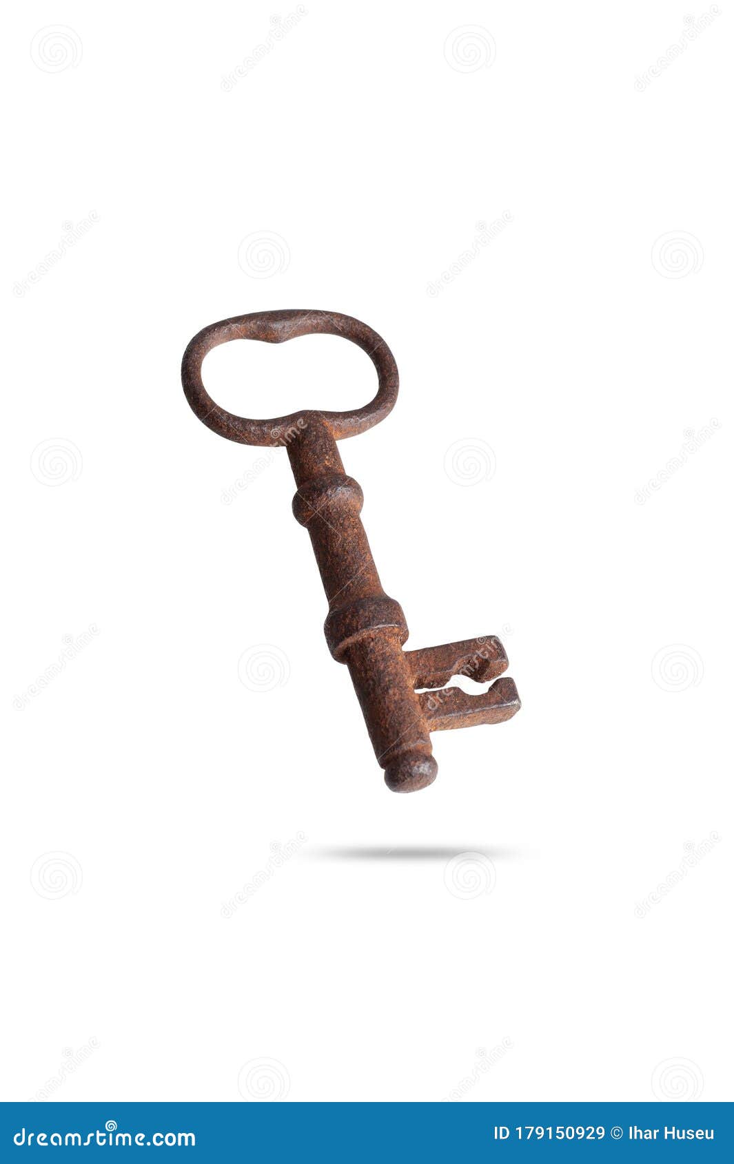 Antique Rusty Key Isolated on White Background Stock Image - Image of ...