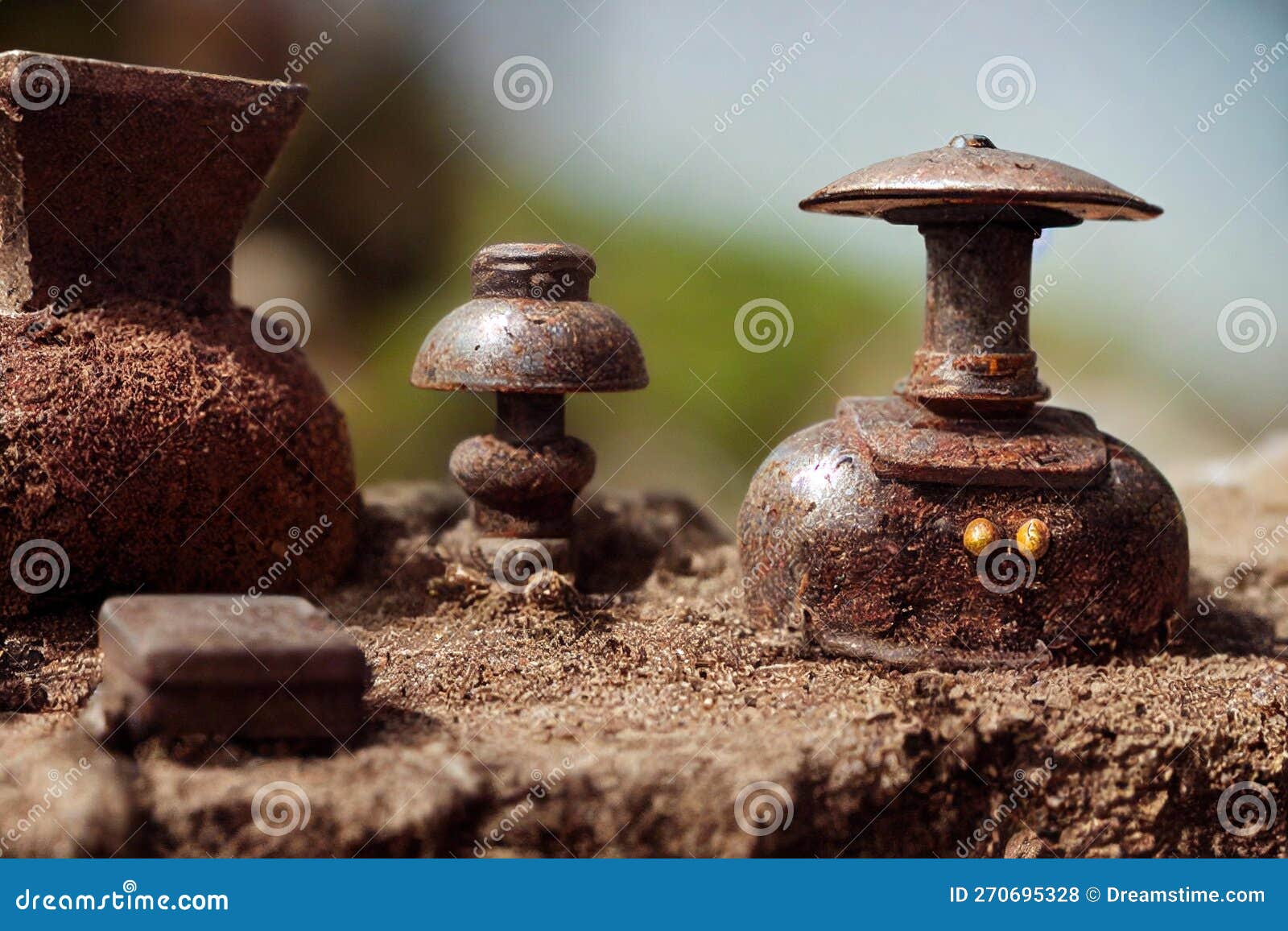 Antique Rusty Objects in Form of Hammer and Anvil for Metal Processing ...