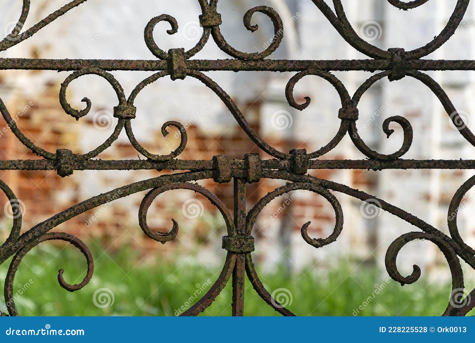 Antique, Rusty, Shaped Metal Grating Stock Photo - Image of ...