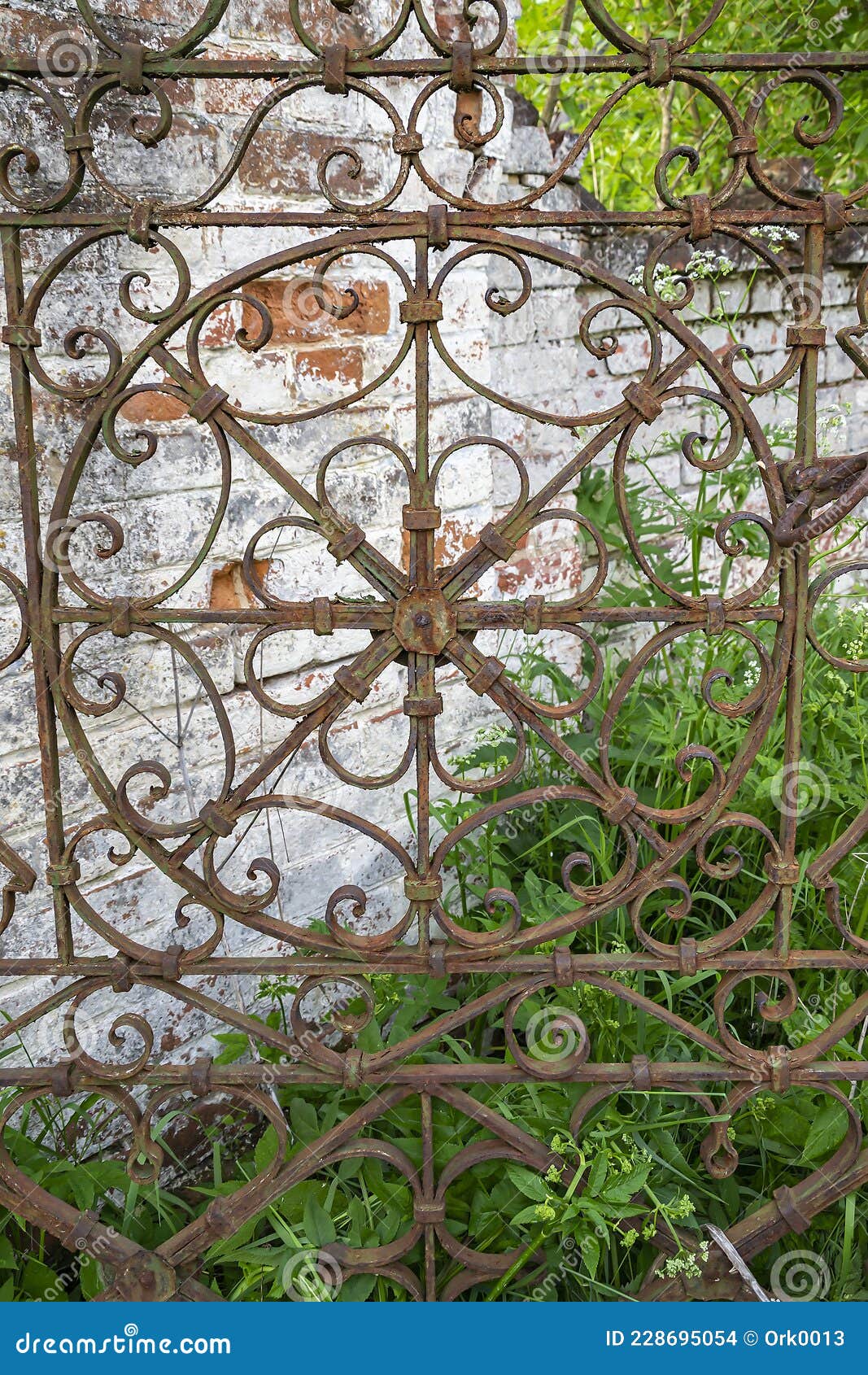 Antique, Rusty, Shaped Metal Grating Stock Photo - Image of grating ...