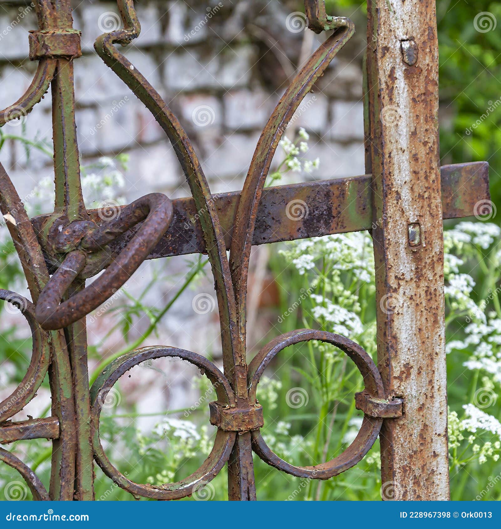 Antique, Rusty, Shaped Metal Grating Stock Photo - Image of detail ...