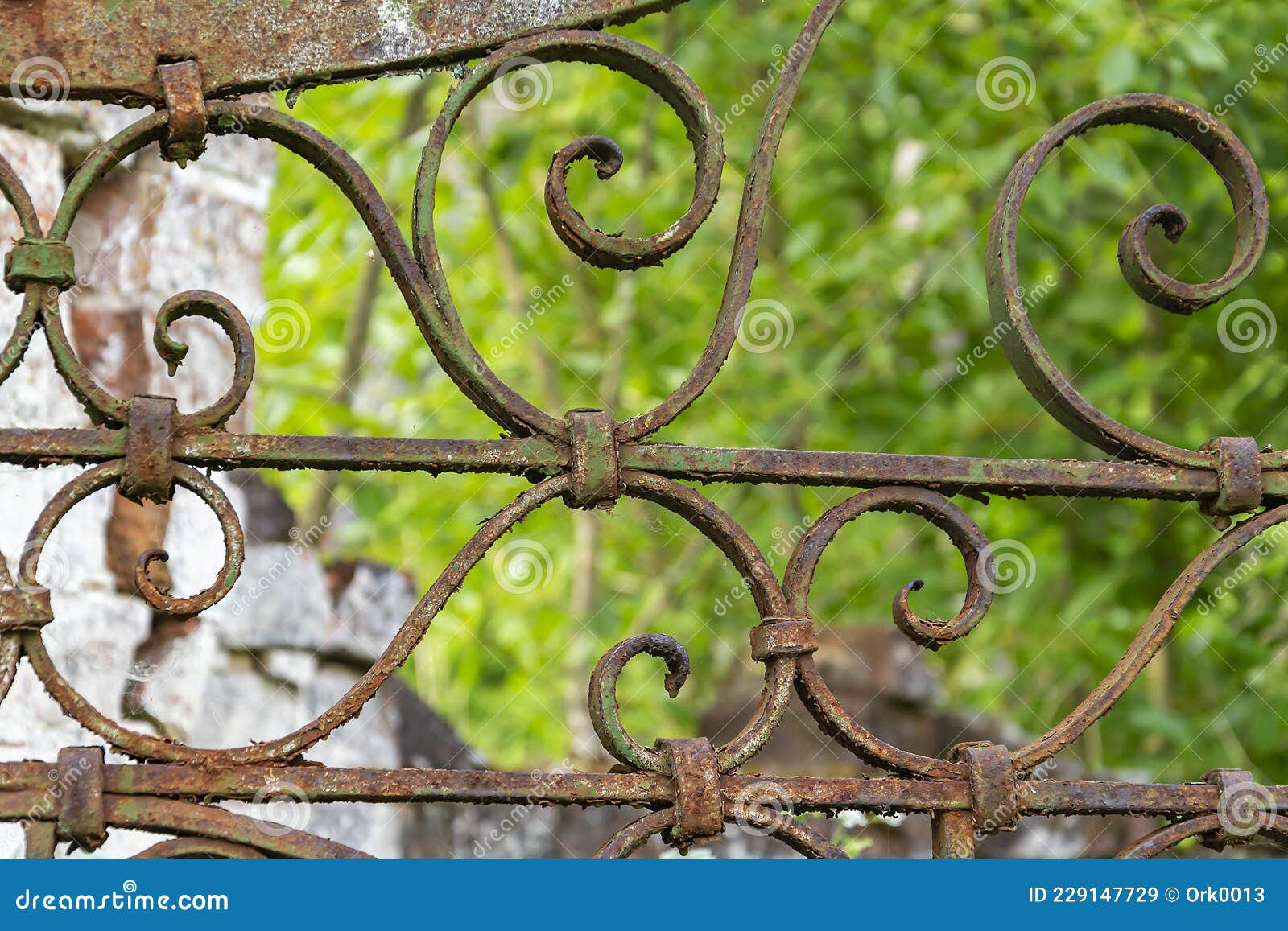 Antique, Rusty, Shaped Metal Grating Stock Image - Image of fence ...