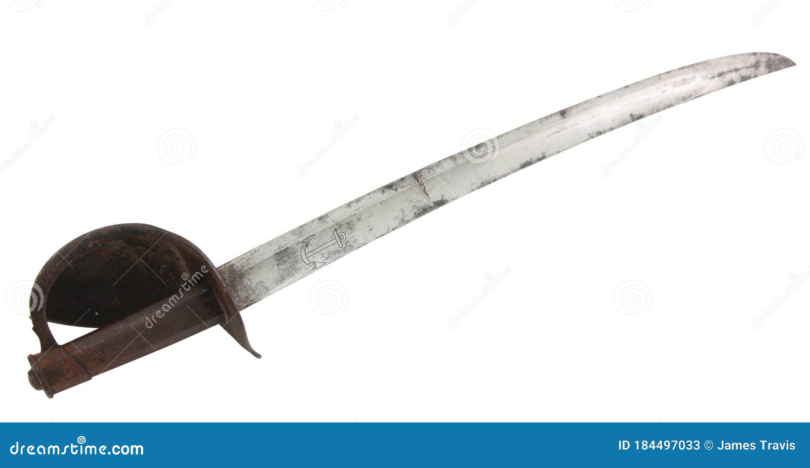 Antique Saber Rusted Over White with Clipping Path Stock Image - Image ...