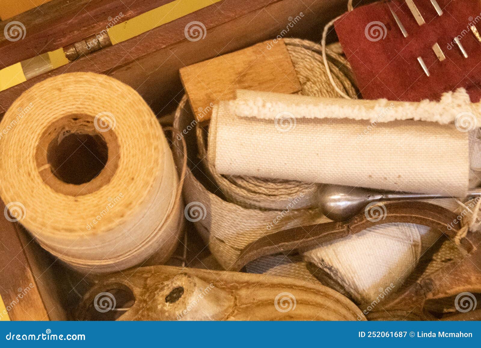 Antique sail makers kit stock image. Image of wood, dessert - 252061687