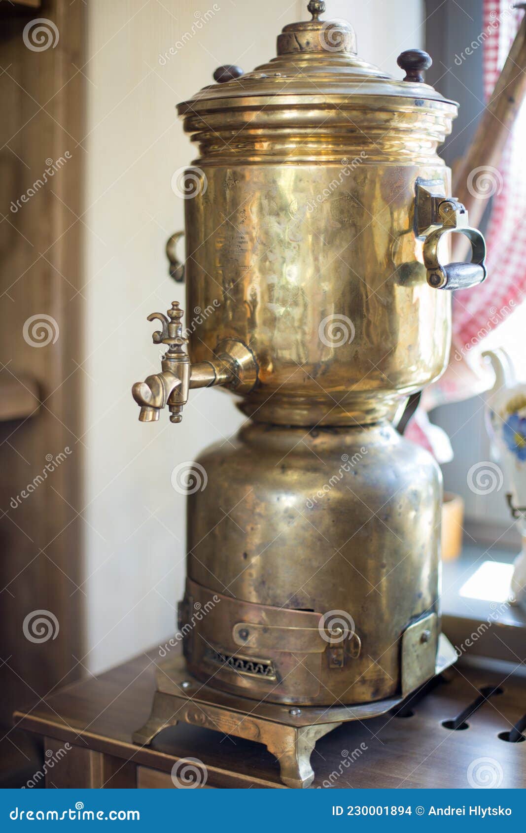Antique Samovar Made of Copper and Bronze Stock Photo - Image of ...