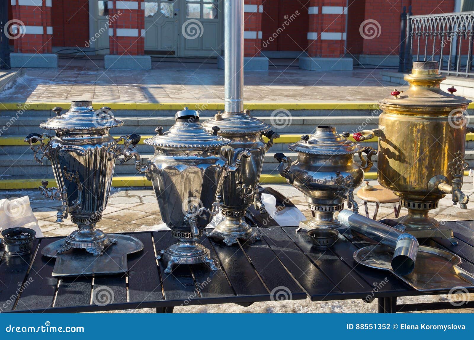 Antique samovars stock photo. Image of estate, deserted - 88551352