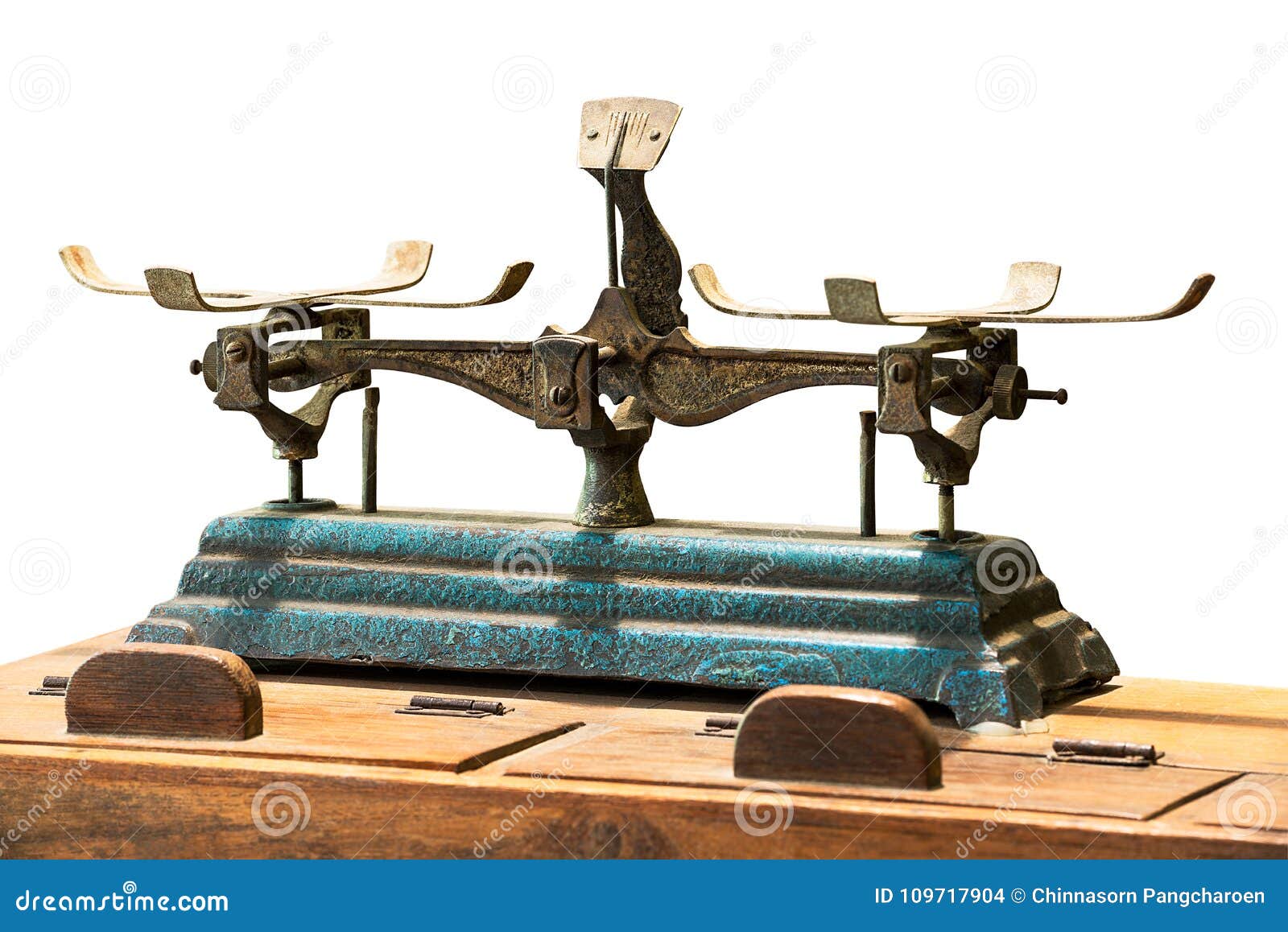 Antique Weigh And Measure Measuring Scale With Old Brass Trays Royalty ...