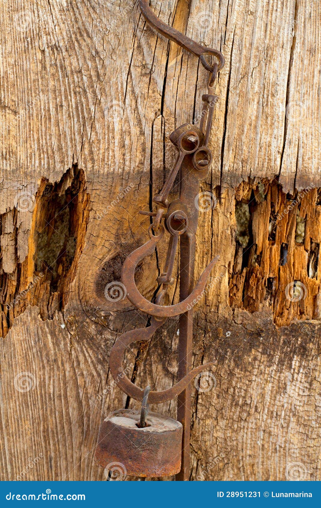 Antique Scales Rusted Iron with Weights Stock Image - Image of antique ...