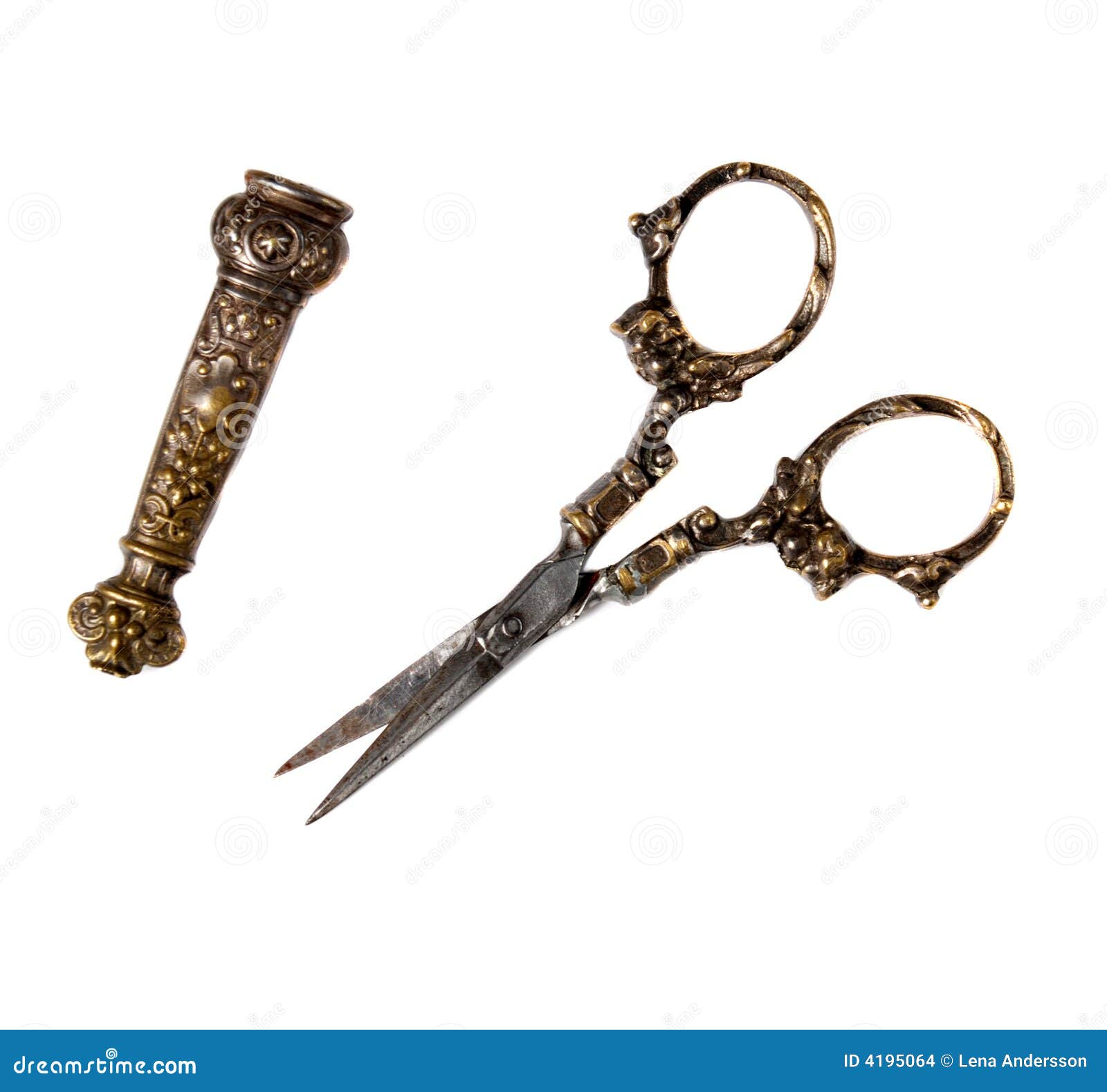 Antique scissor stock photo. Image of isolated, sharp - 4195064