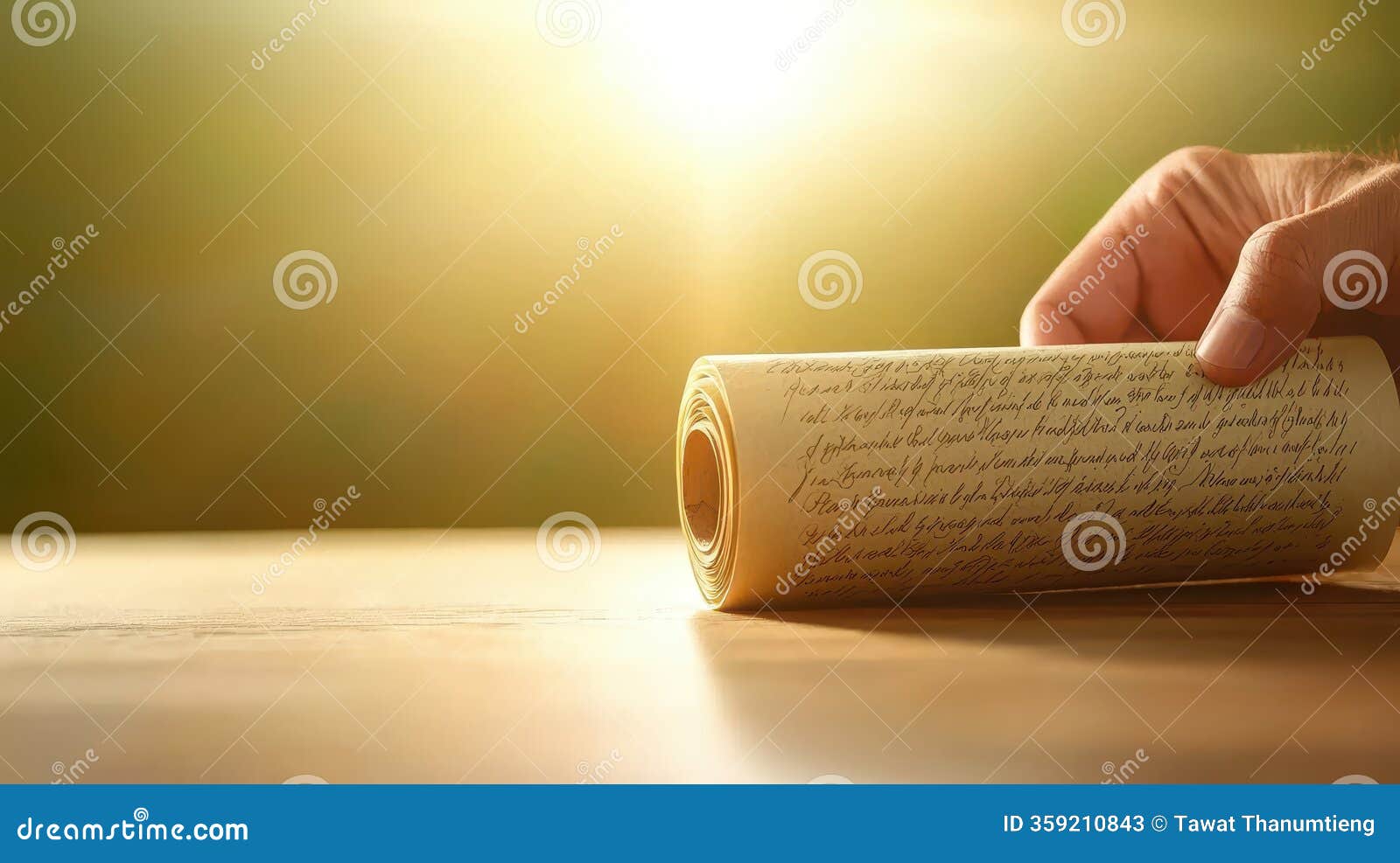 Antique Scroll Held by Hand on Table, a Glimpse into History and ...
