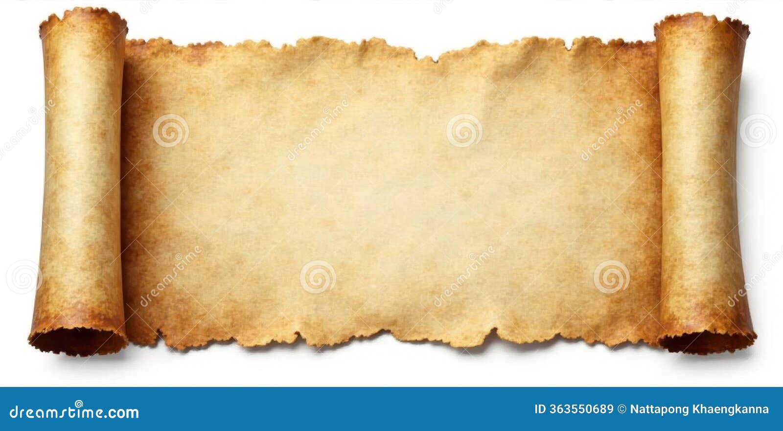 Tattered Scroll. Rolled Document For Letter Manuscript, Cartoon Vector ...