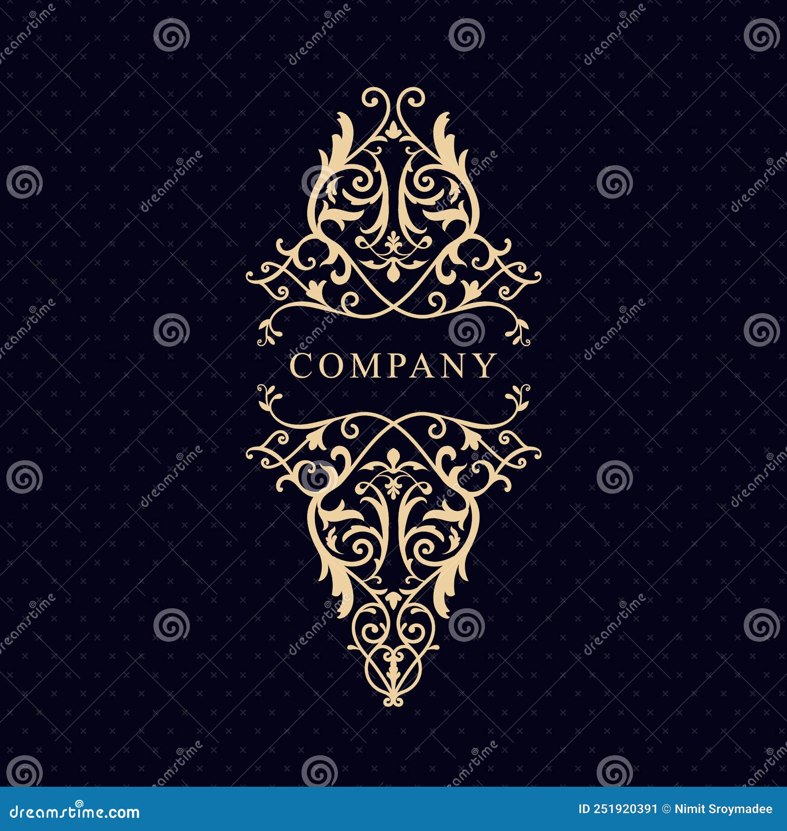 Antique Scrollwork Logo Vintage Label Western Engraving Retro Vector ...
