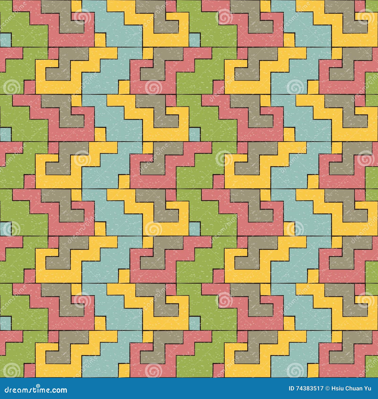 Antique Seamless Background Image of Geometry Blocks Assembling Pattern ...