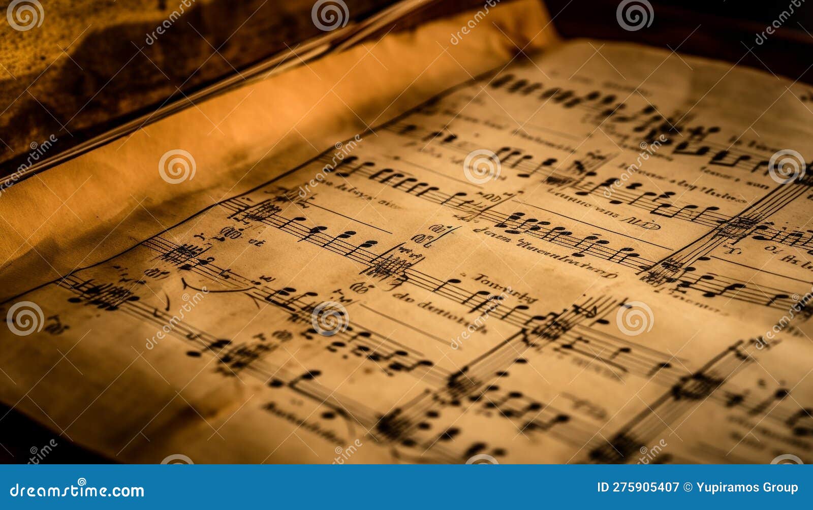 Antique Sheet Music, a Musical Note Performance Generated by AI Stock ...