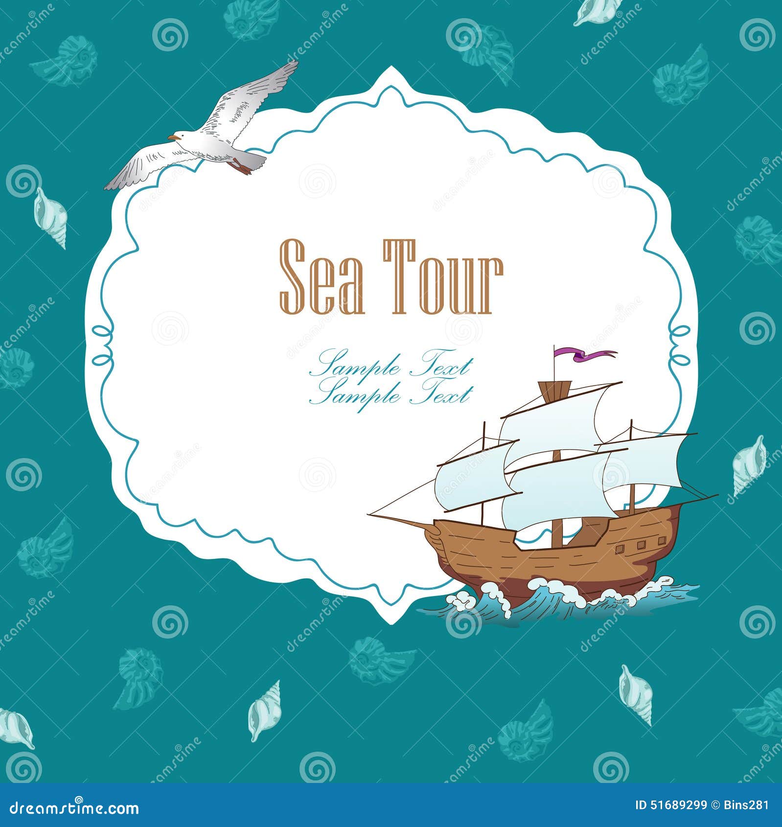 Antique ship on frame stock vector. Illustration of journey - 51689299