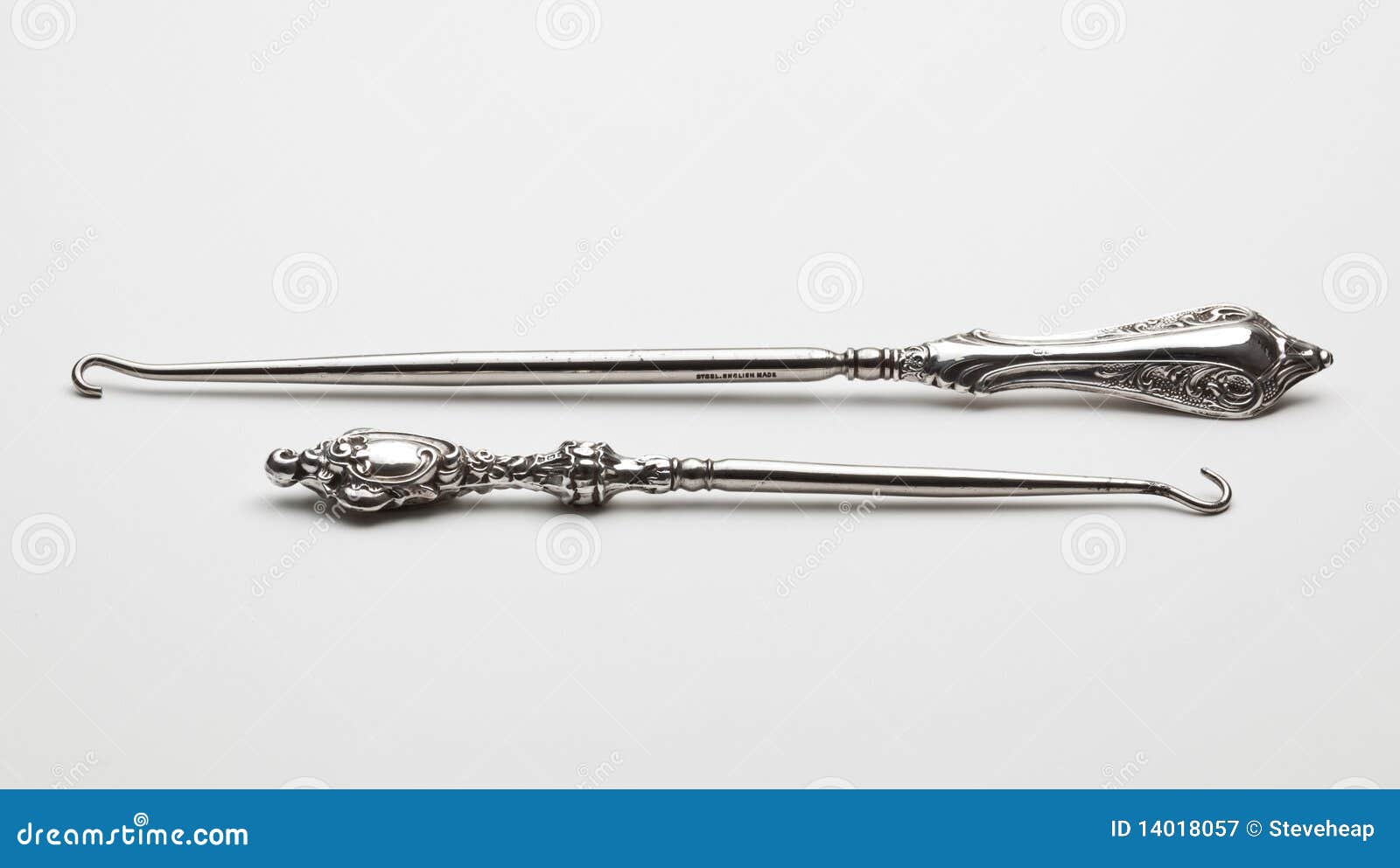 Antique Silver Boot Button Hooks Stock Image - Image of shiny, serve ...
