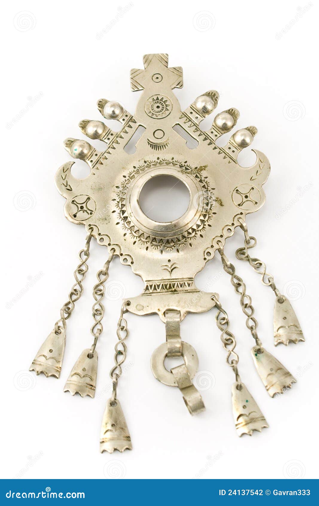 Antique Silver Brooch from India Stock Photo - Image of gift, present ...