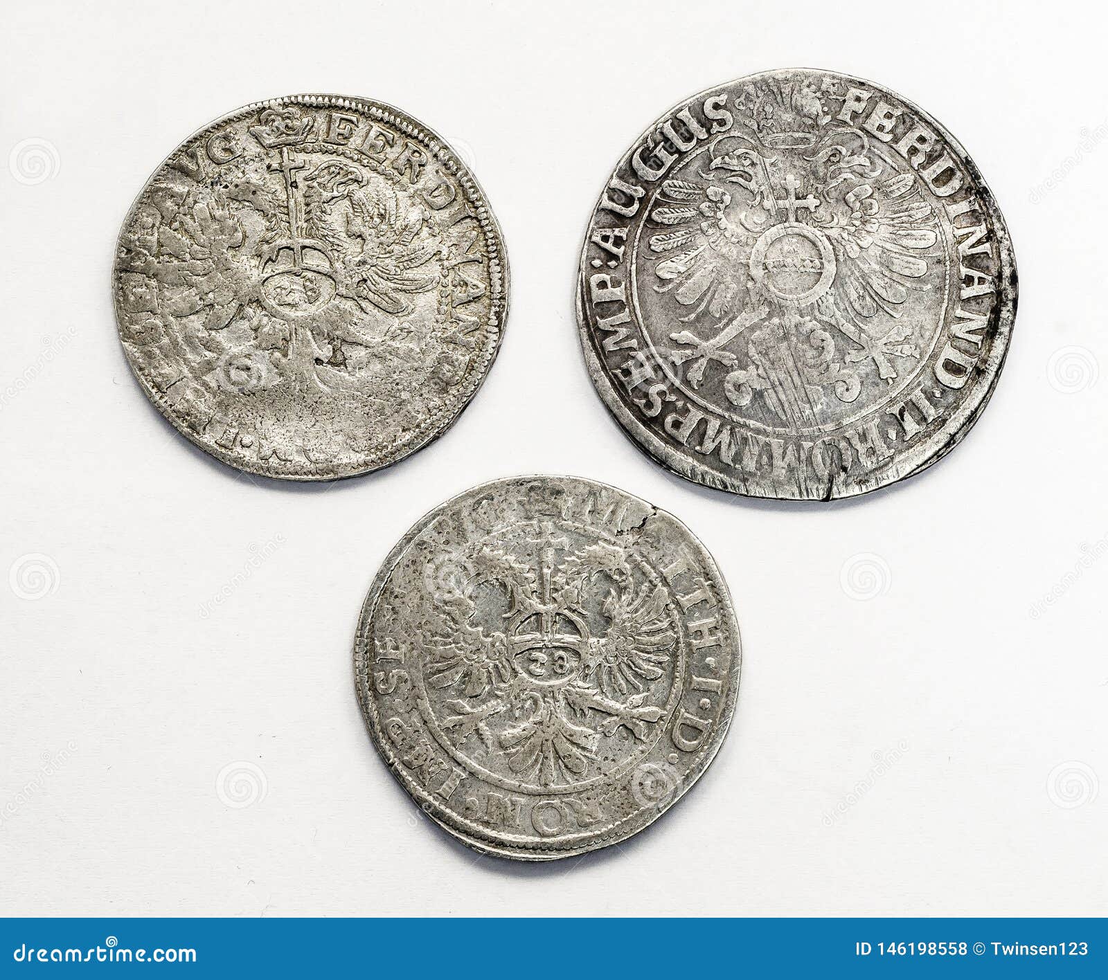 Antique Silver Coins Thalers, Middle Ages Stock Photo - Image of ...