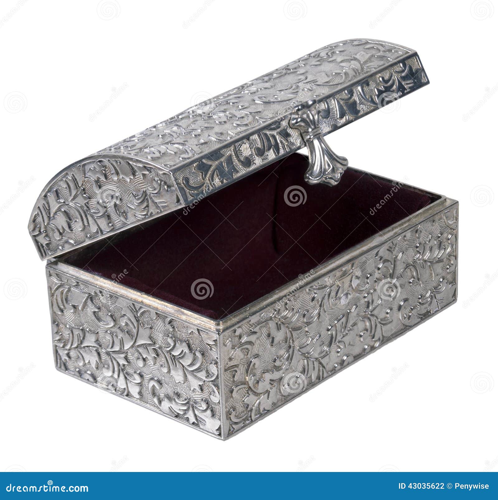 Antique Silver Embossed Chest Stock Photo - Image of velvet, interior ...