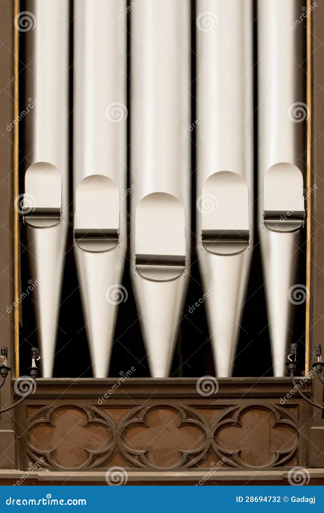 Antique silver organ pipes stock photo. Image of tube - 28694732