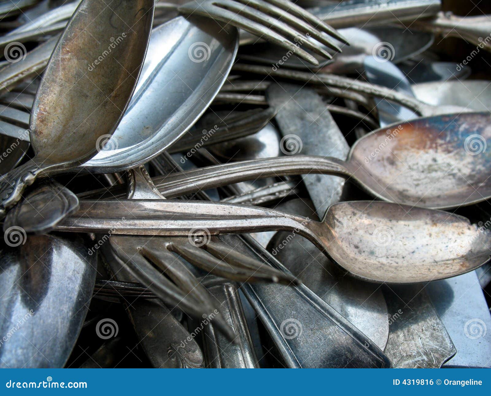 Antique Silverware stock photo. Image of fork, knife, flatware - 4319816