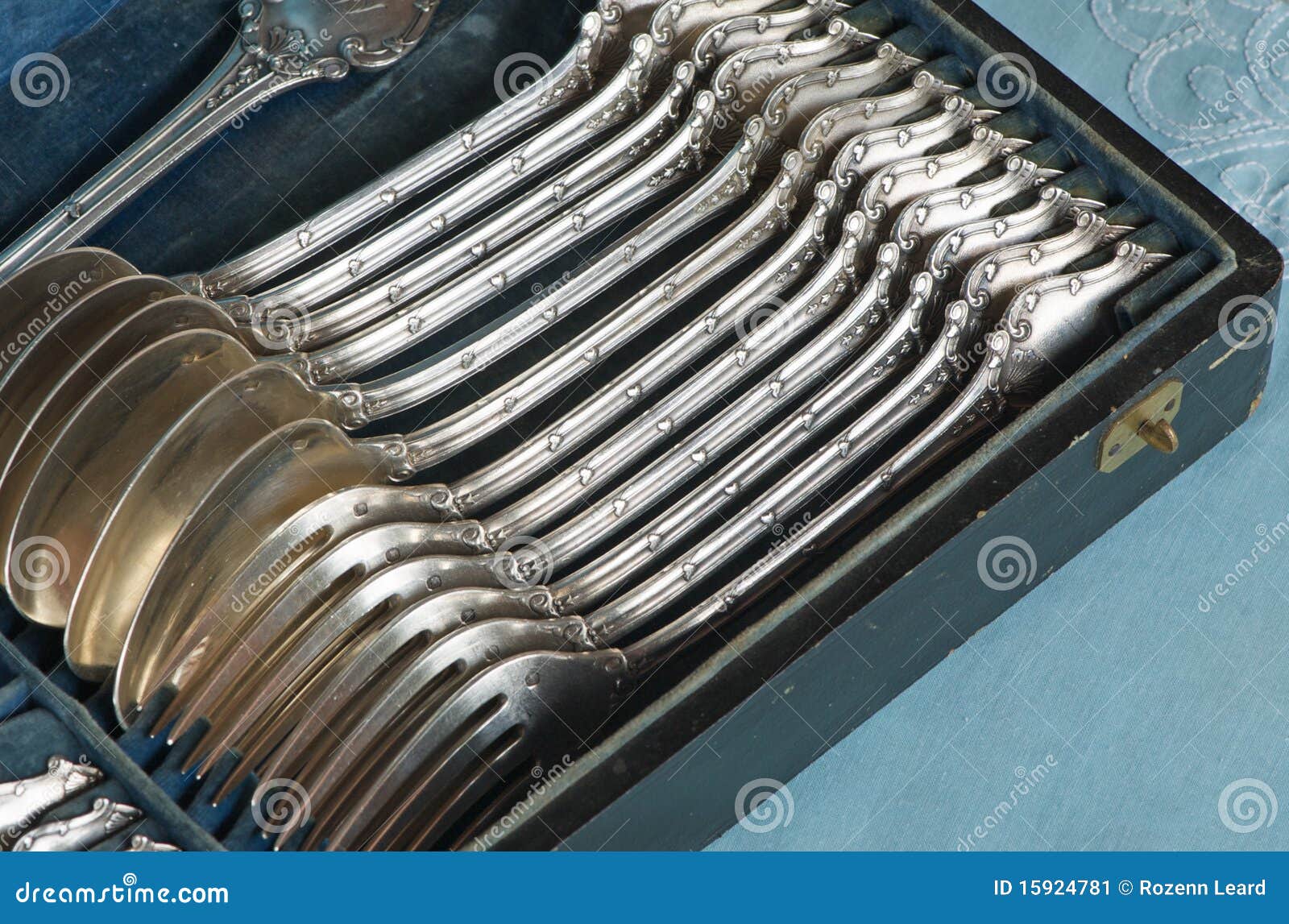 Antique silverware set stock image. Image of silver, cutlery - 15924781
