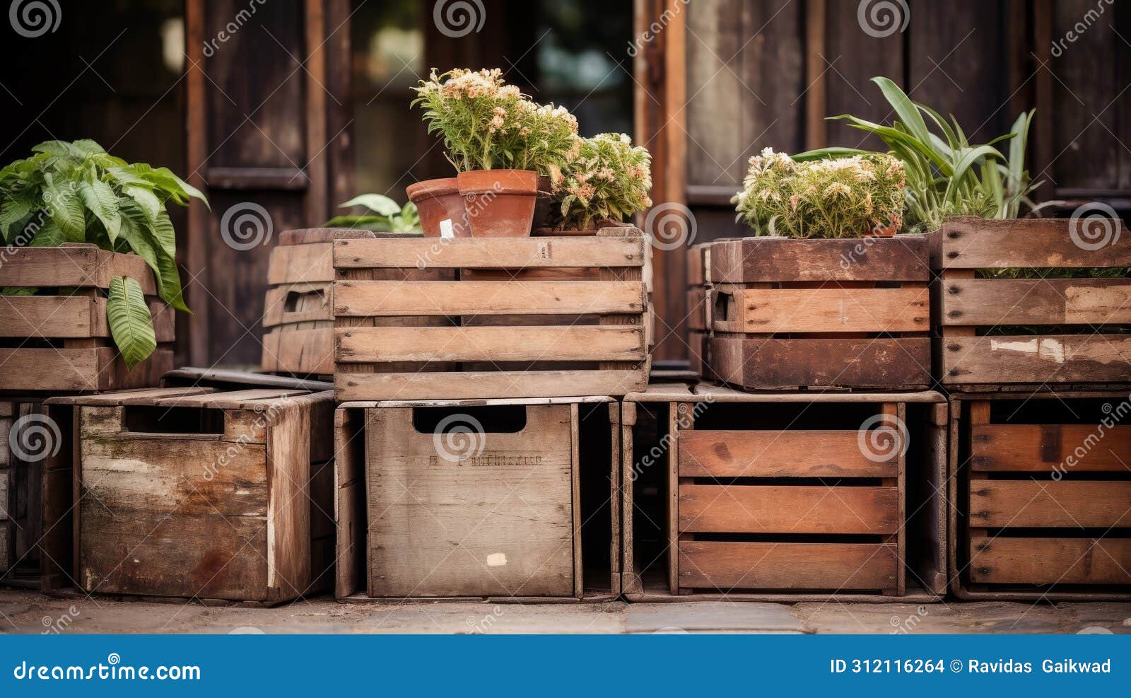 Antique Single Wood Crate Rustic Patina Stock Photography ...