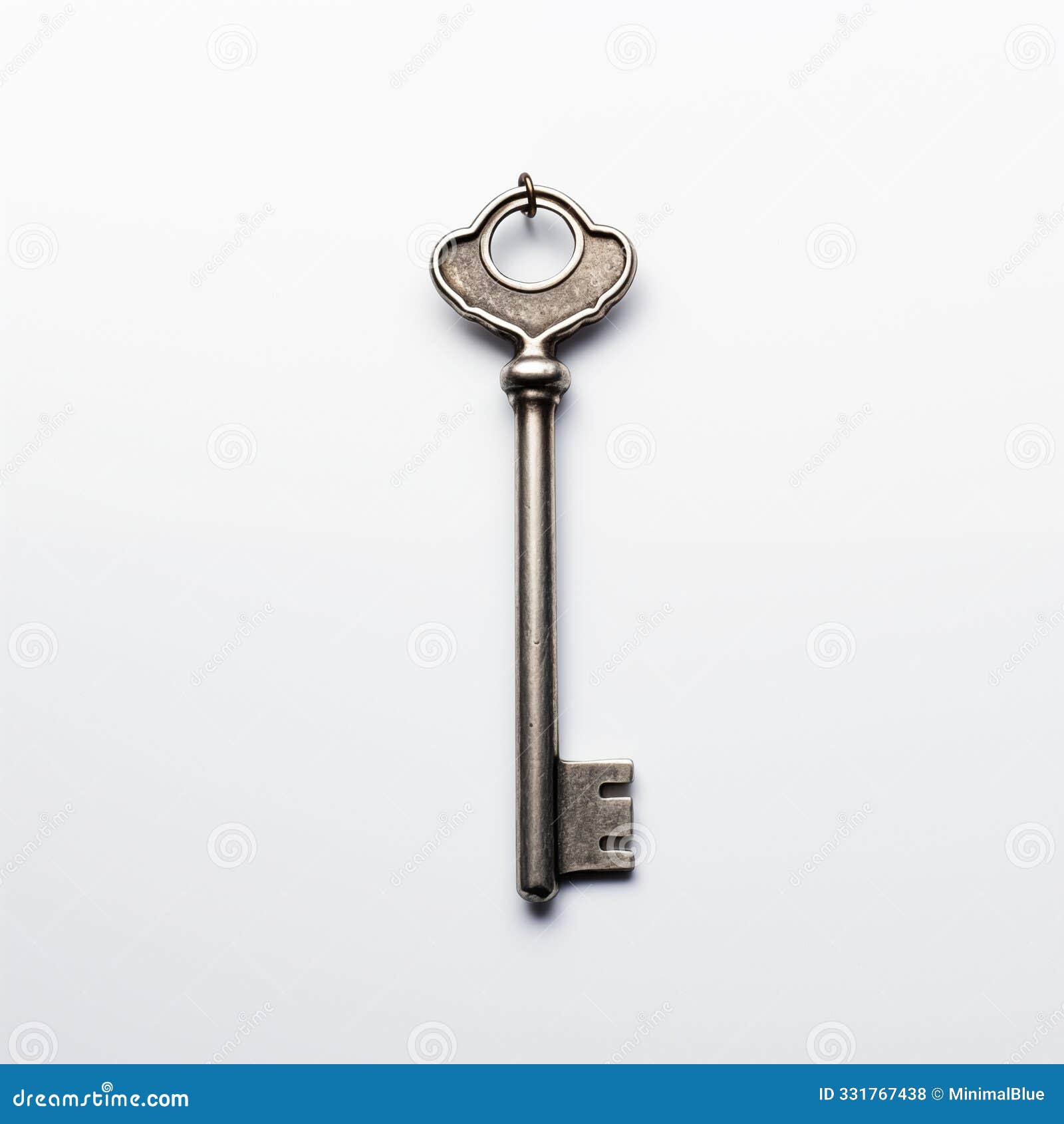 Antique Skeleton Key on a White Background Stock Illustration ...