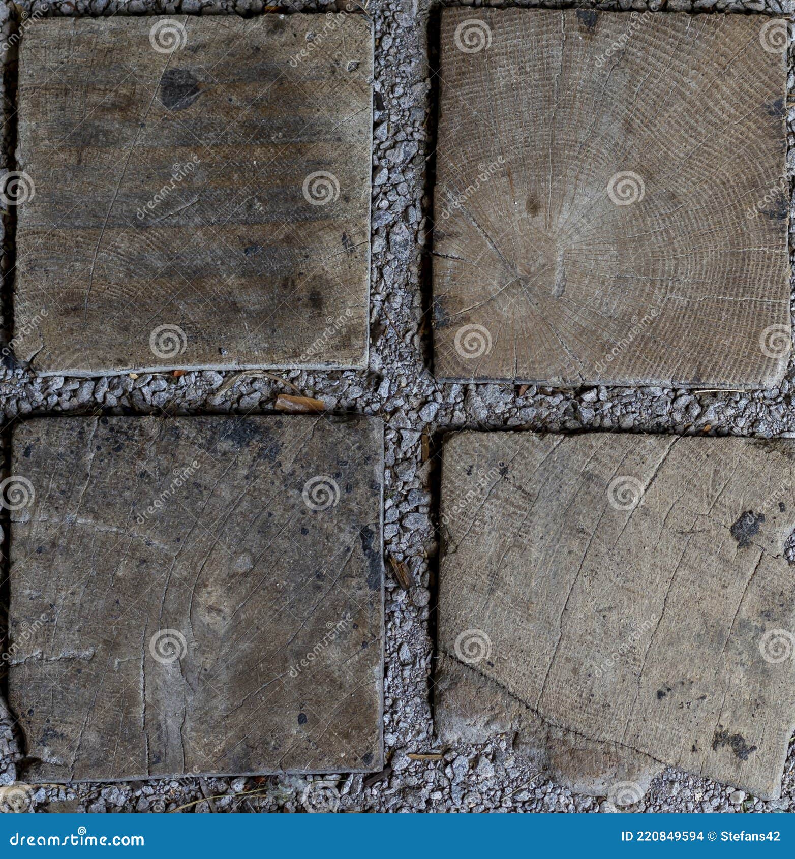 Antique Small Solid Oak Blocks End Grain Flooring. Courtyard Wood Cubes ...