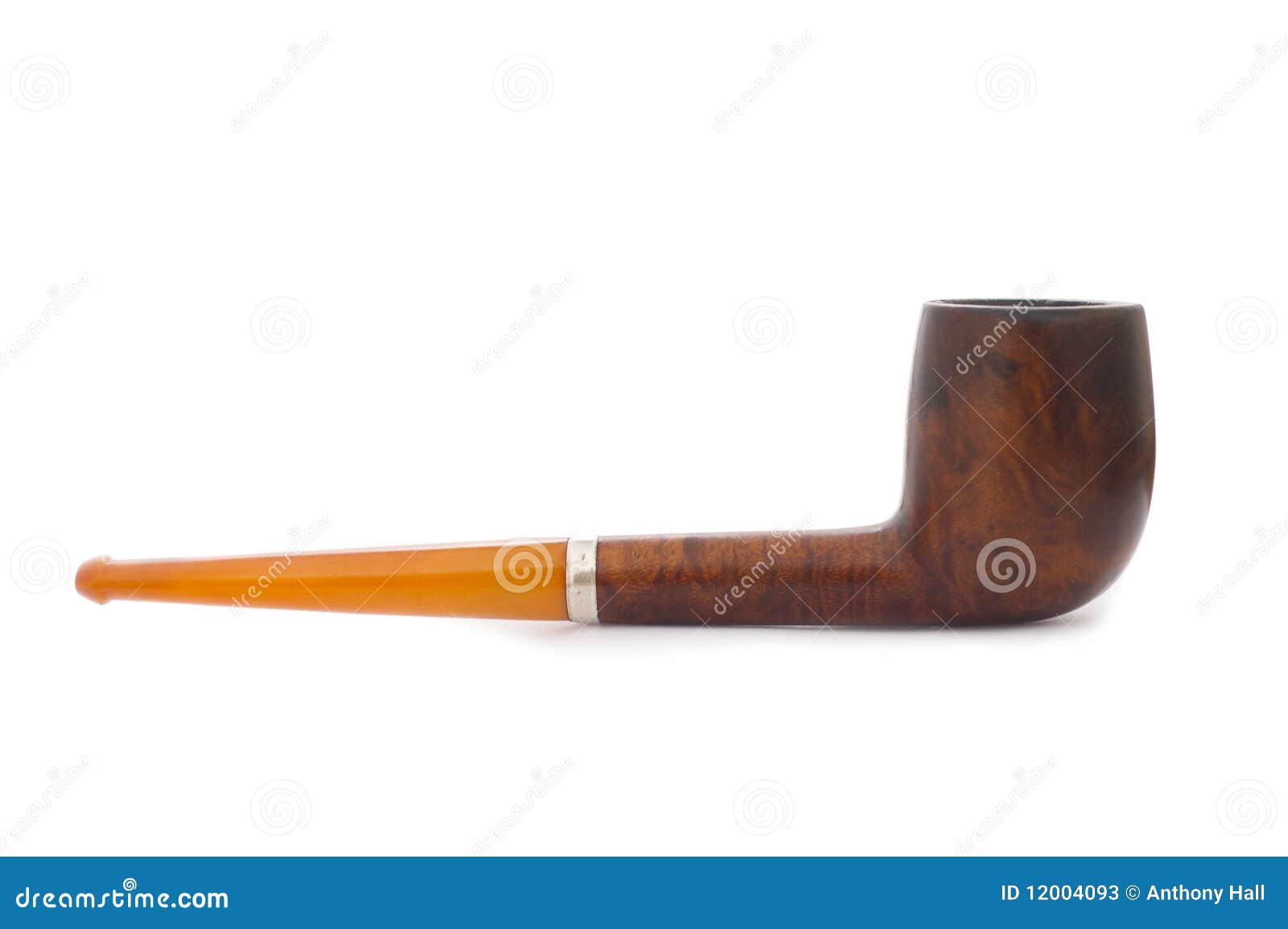 Antique Smoking Pipe on White Stock Image - Image of billiard, birdseye ...
