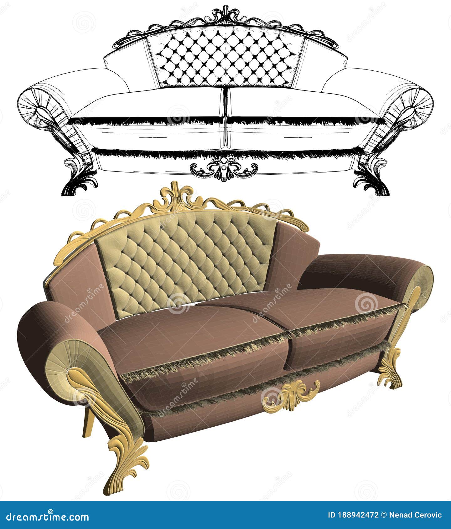 Antique Couch Vector
