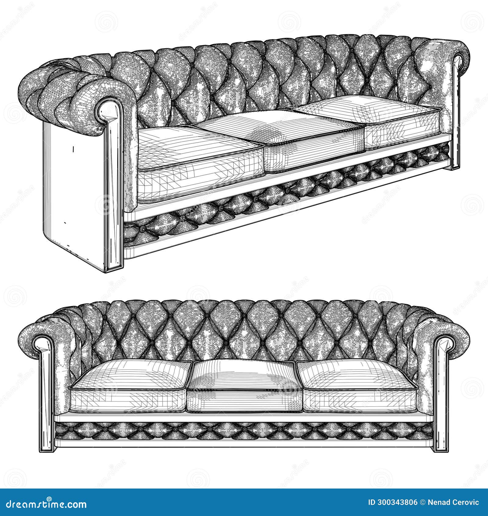 Antique Sofa Vector. Illustration Isolated On White Background. | CartoonDealer.com #188942480