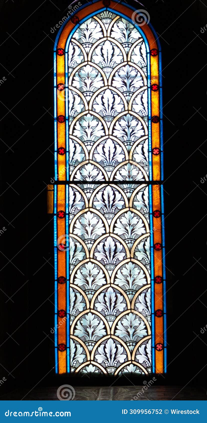 Antique Stained Glass Window in a Historic Building Stock Photo - Image ...