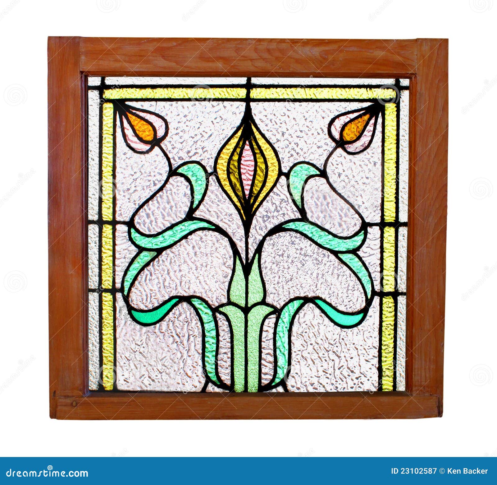 Antique Stained Glass Window Isolated. Stock Image - Image of stain ...