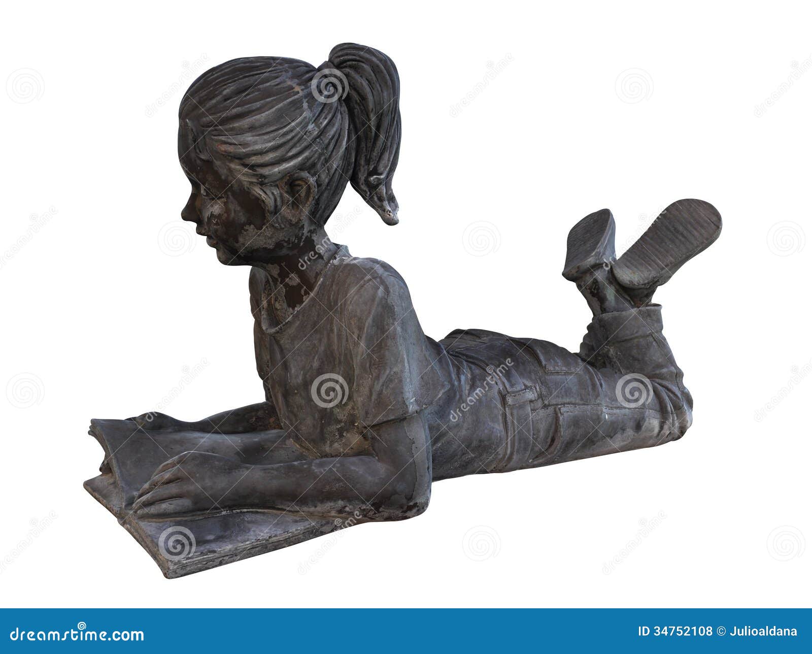 Antique Statue - Girl Reading Stock Photo - Image of color, activity ...