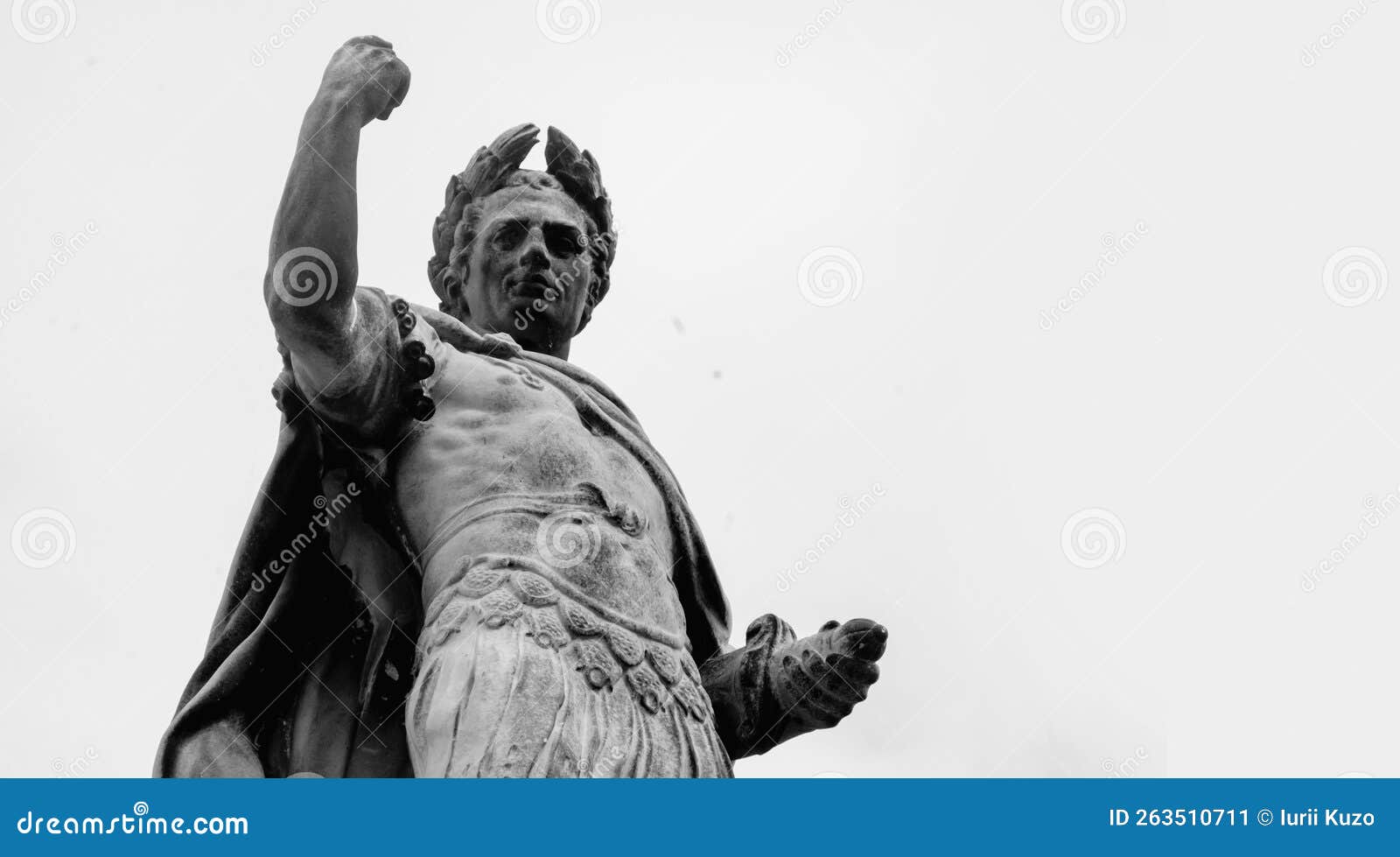 Antique Statue of Roman Dictator and Imperator. Copy Space for Text or ...