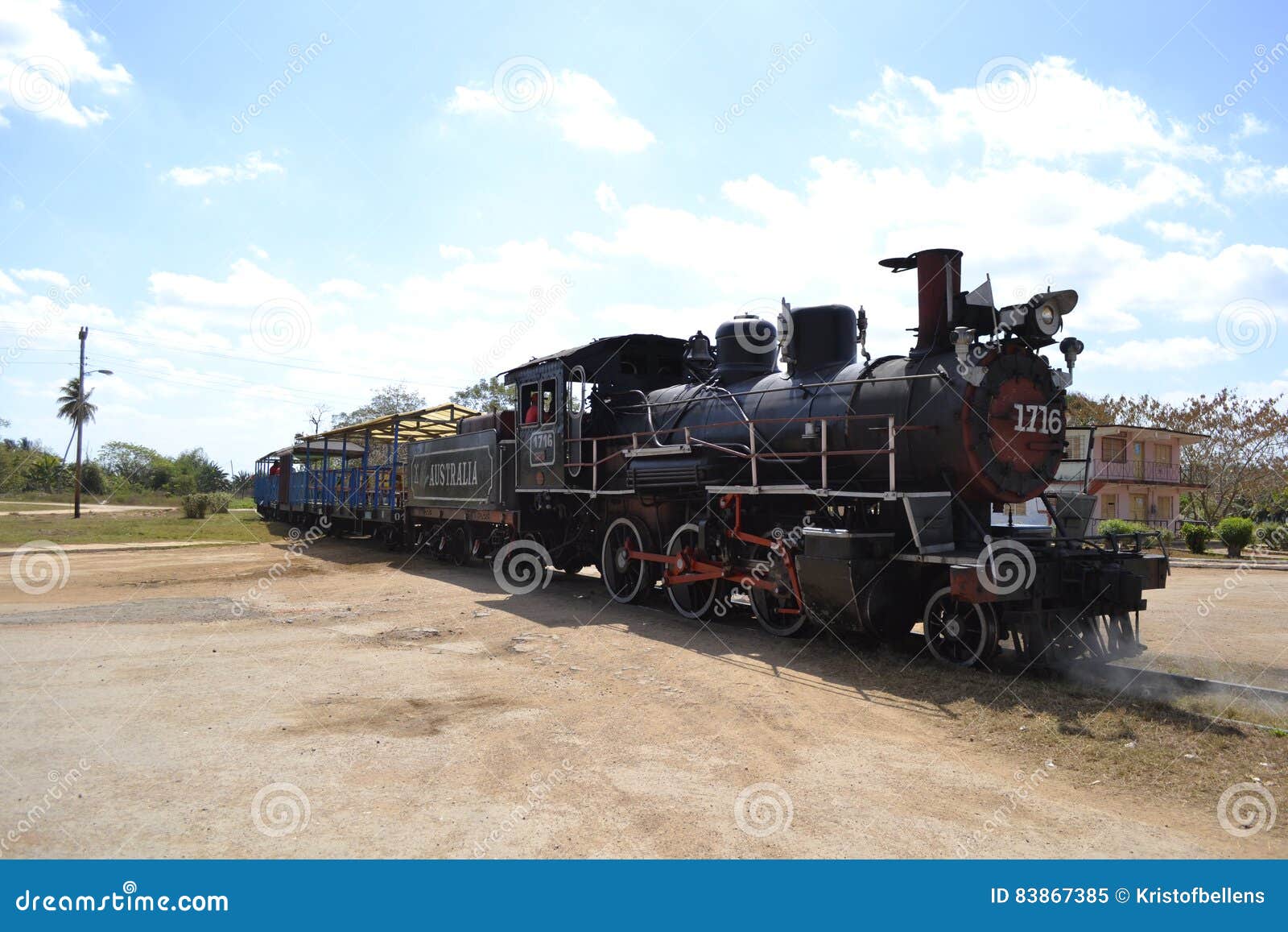 Antique Steam Train Crossing a Dirt Road Editorial Image - Image of ...