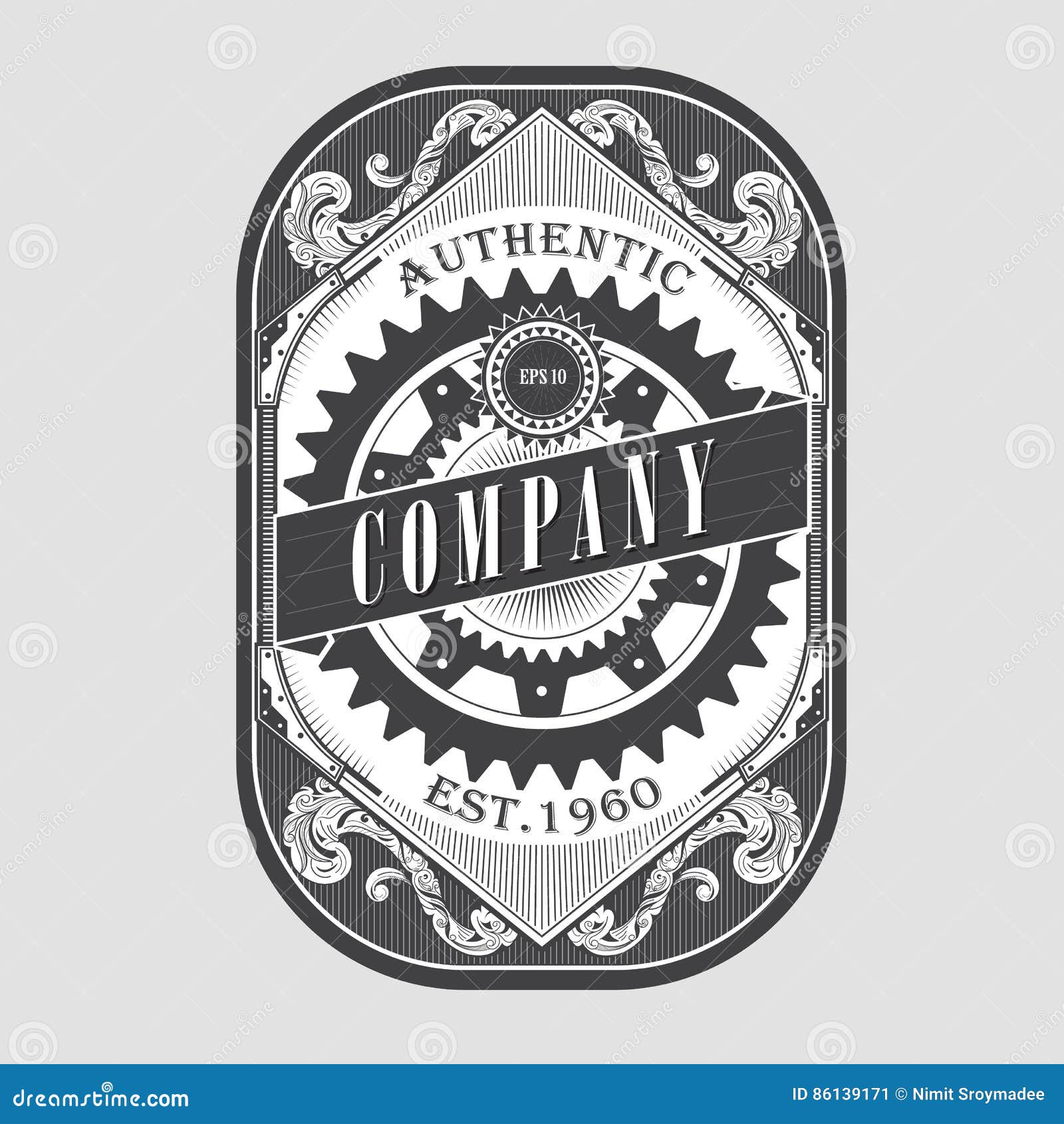 Antique Steampunk Label Vintage Frame Retro Border Engraving Stock ...