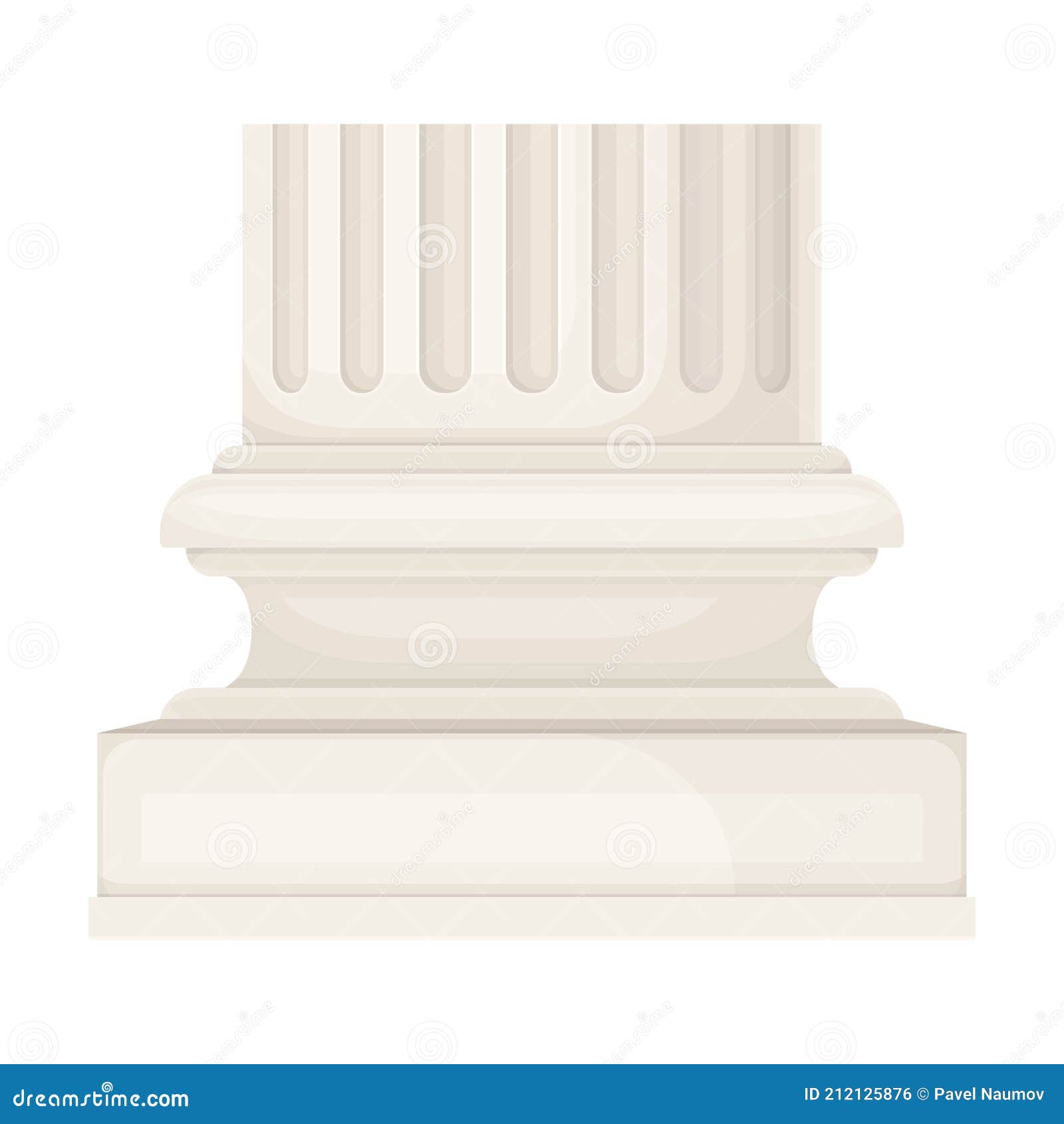 Antique Stone Column or Pillar Element with Pedestal Vector ...