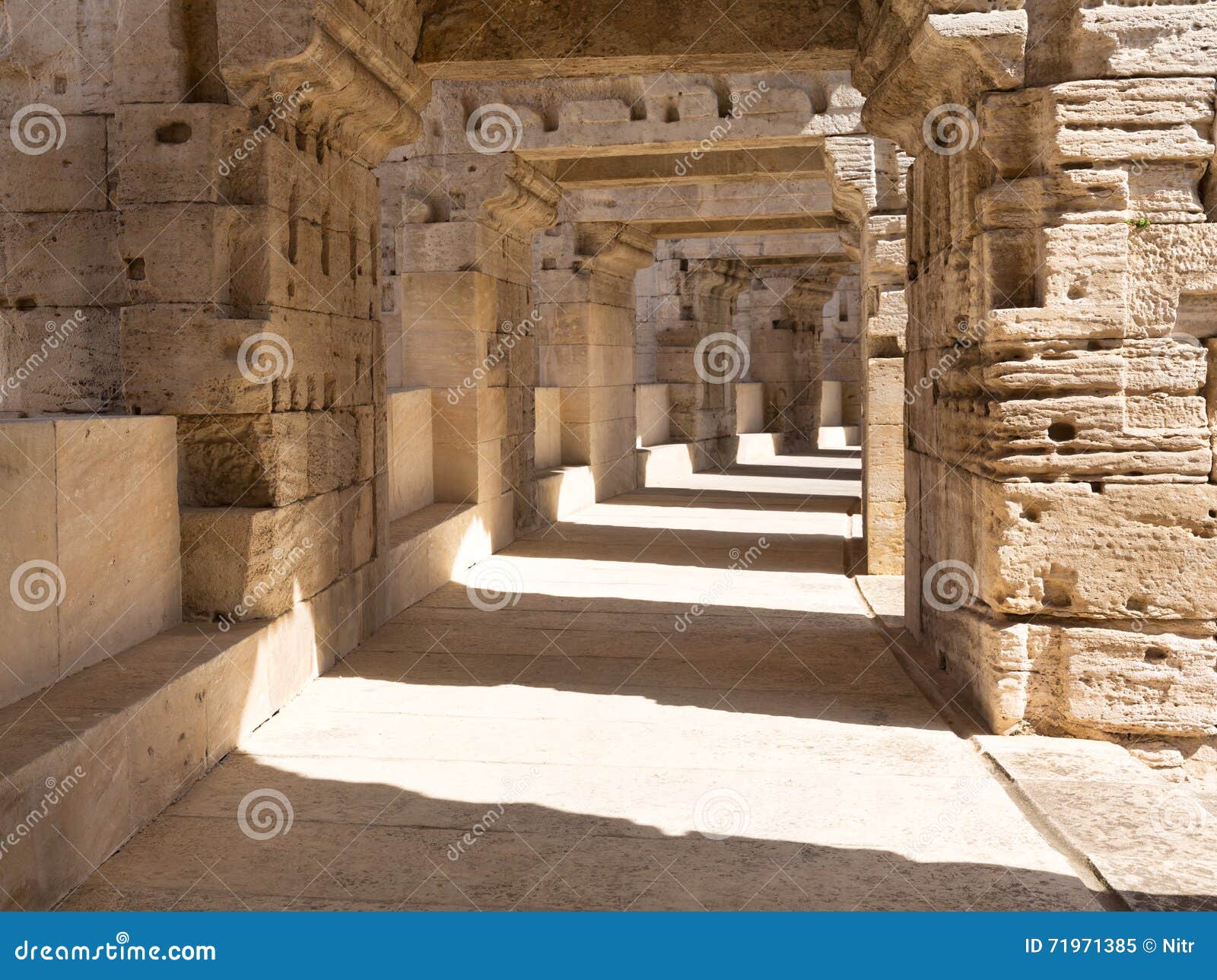 Antique stone gallery stock image. Image of arcade, france - 71971385