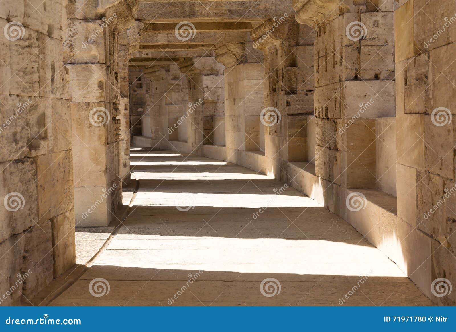 Antique stone gallery stock photo. Image of france, gallery - 71971780